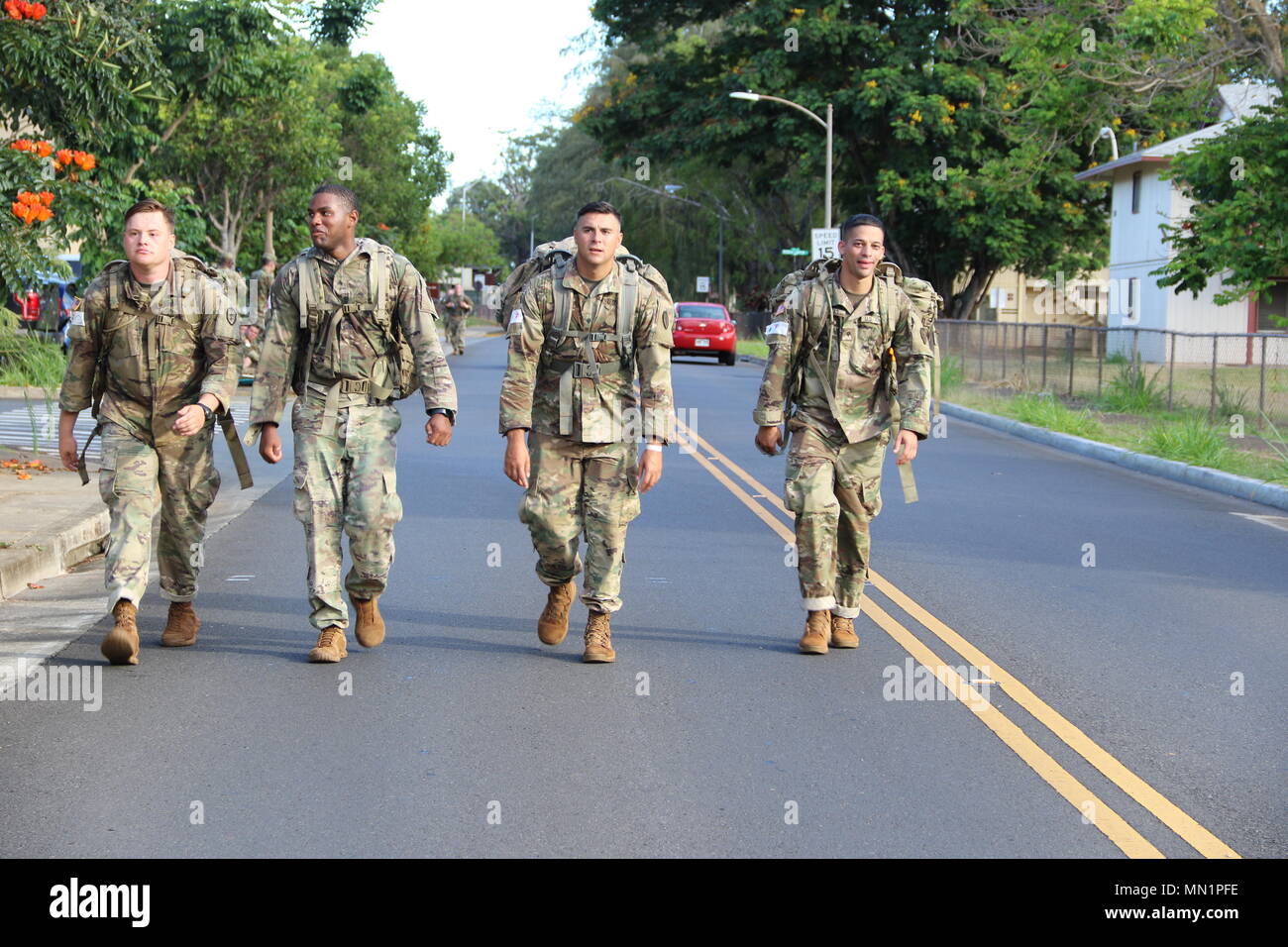 Four Soldiers competing in the 2017 German Armed Forces Proficiency ...