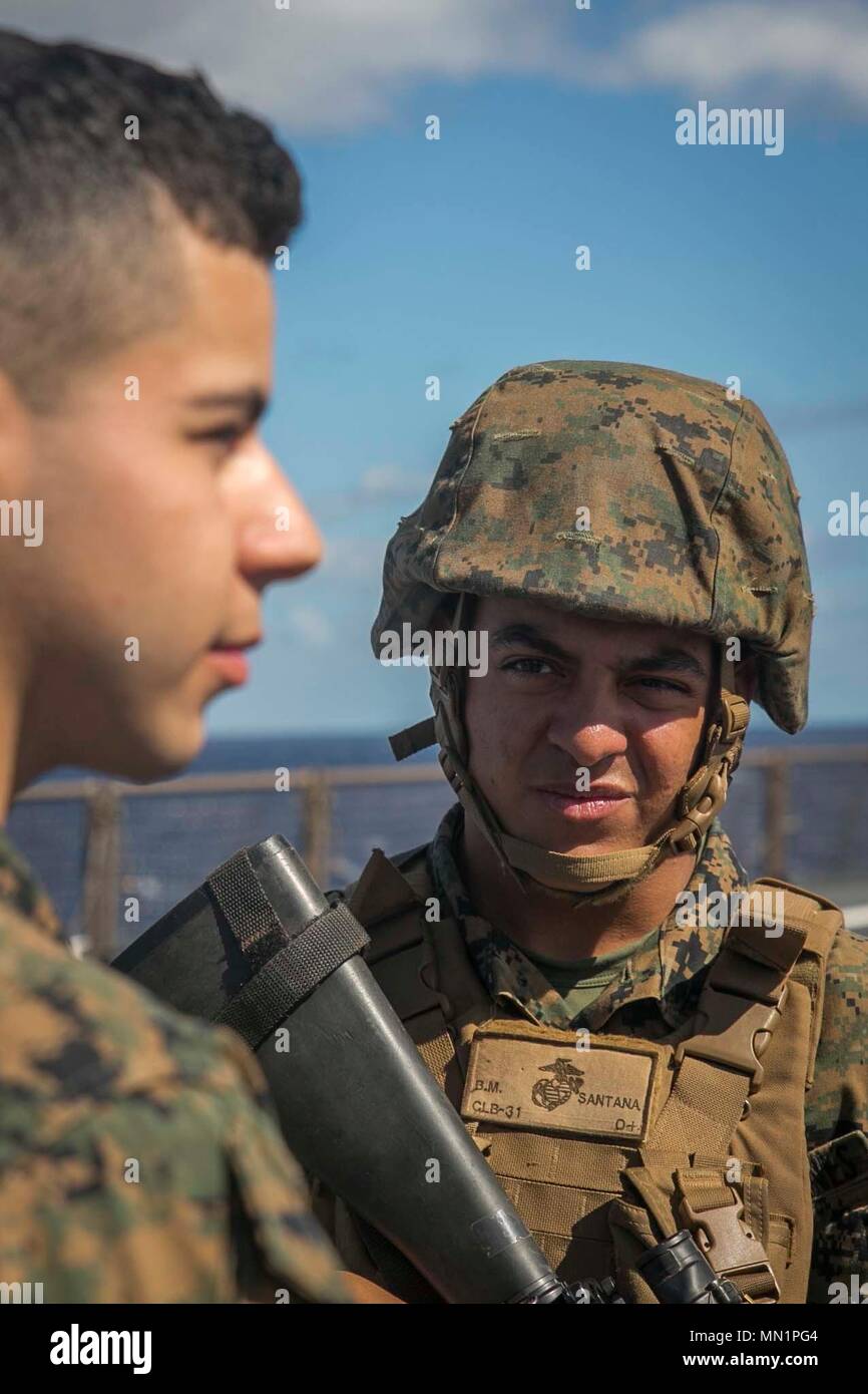 Lance Cpl. Brandoe Santana keeps an eye on Lance Cpl. Anthony Vallejos ...