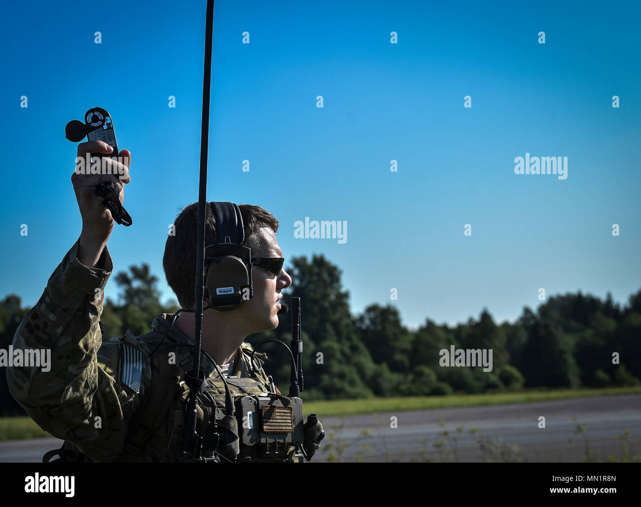 A combat controller with the 321st Special Tactics Squadron takes wind ...