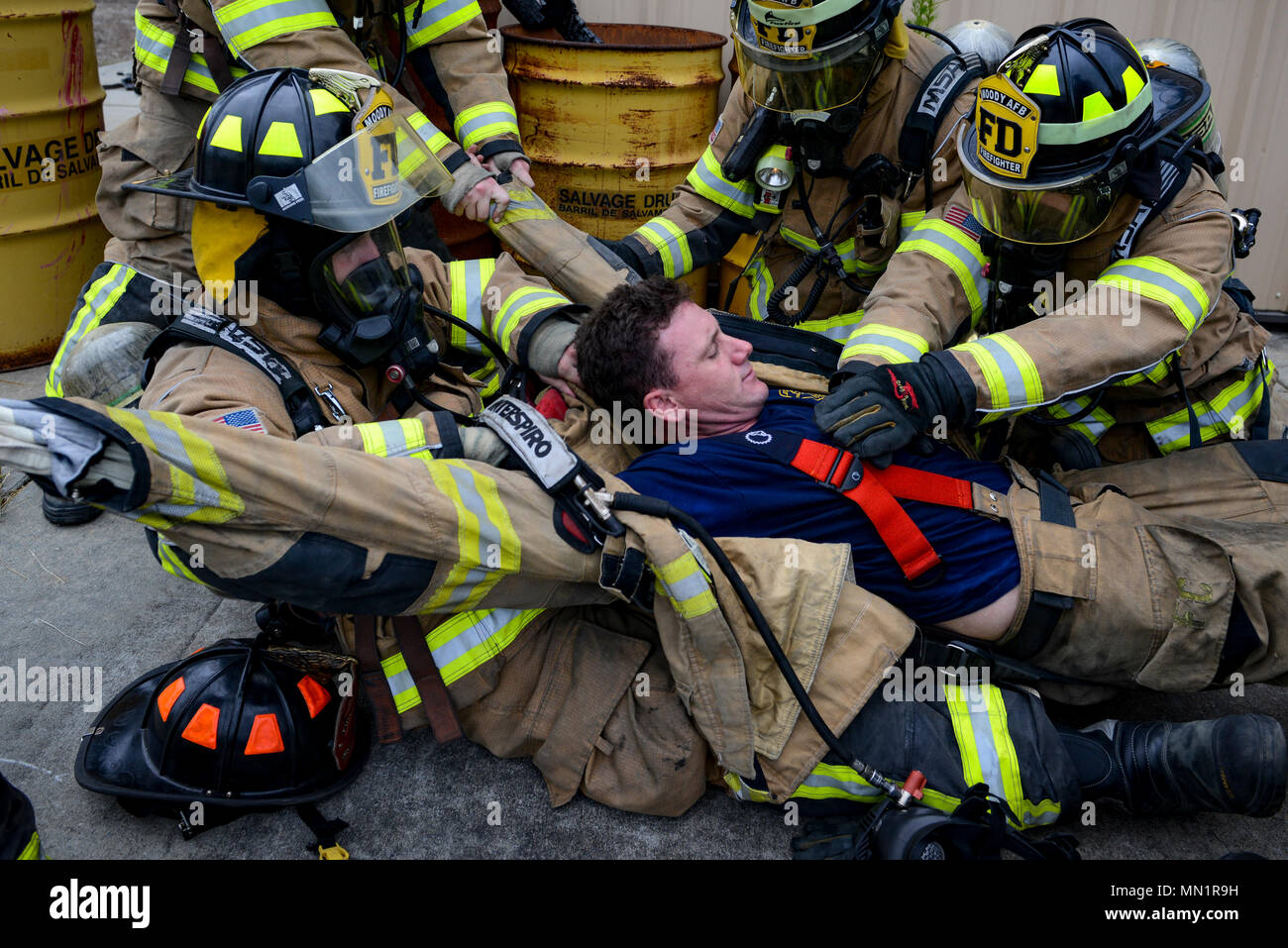 Firefighters from the 23d Civil Engineering Squadron simulate ...