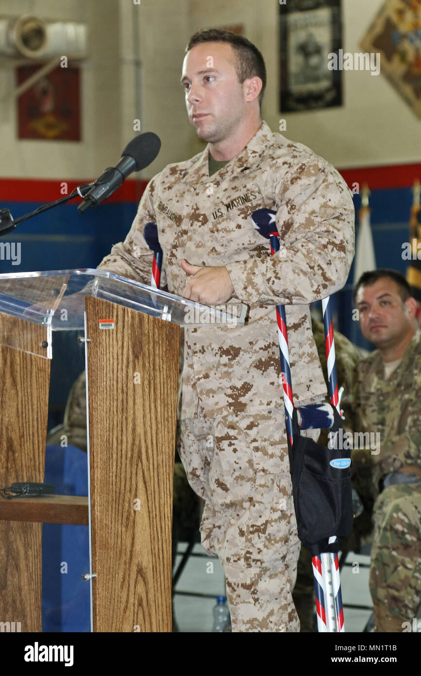 Retired U.S. Marine Cpl. Brandon Rumbaugh, formerly with 1st Battalion ...