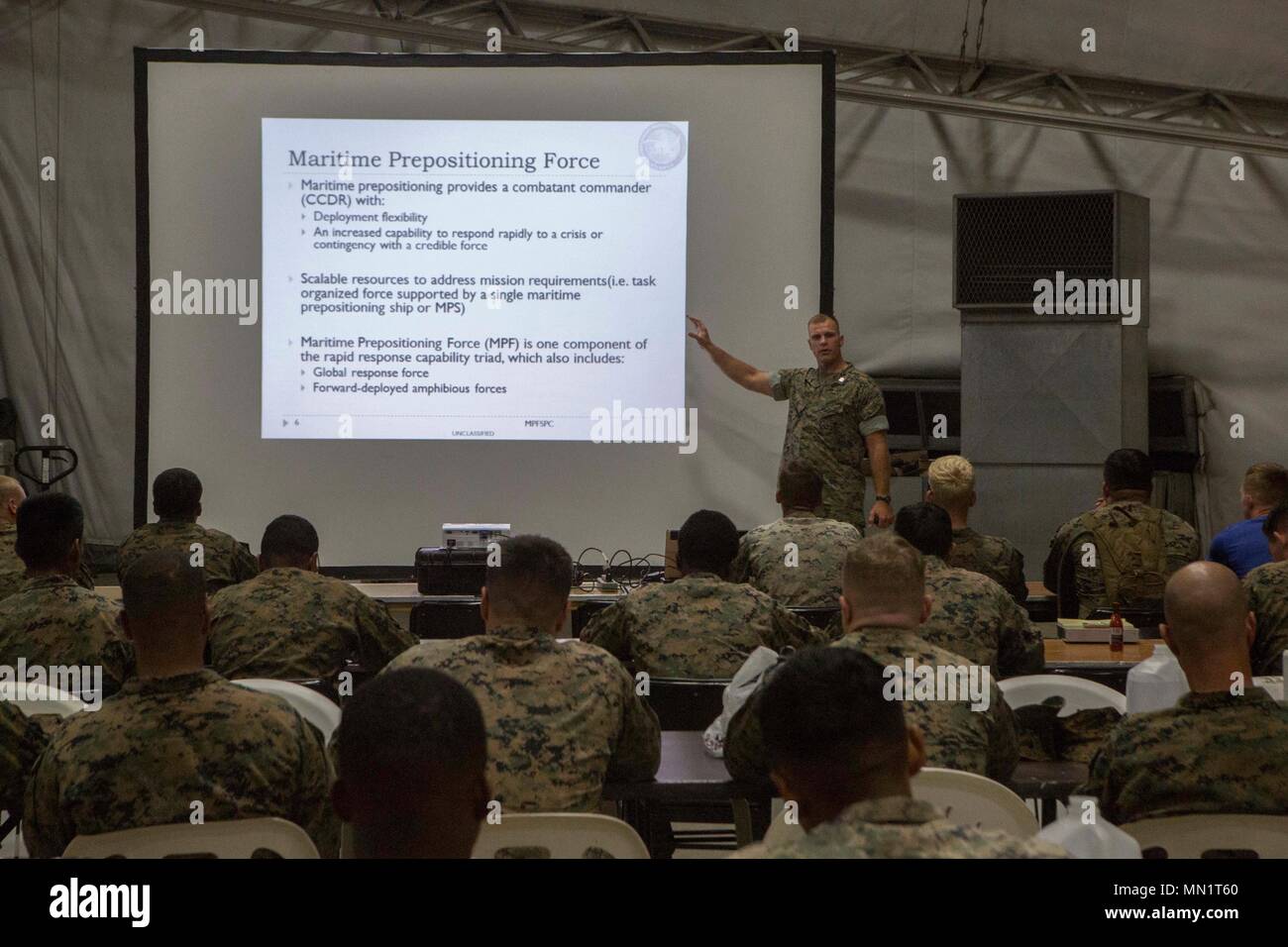Marines learn about the doctrine of amphibious logistics before a ...