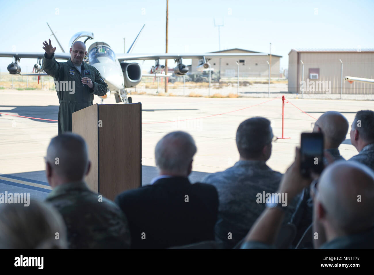 Colonel Andrew L. Allen, 704th Test Group commander, welcomes guests to ...