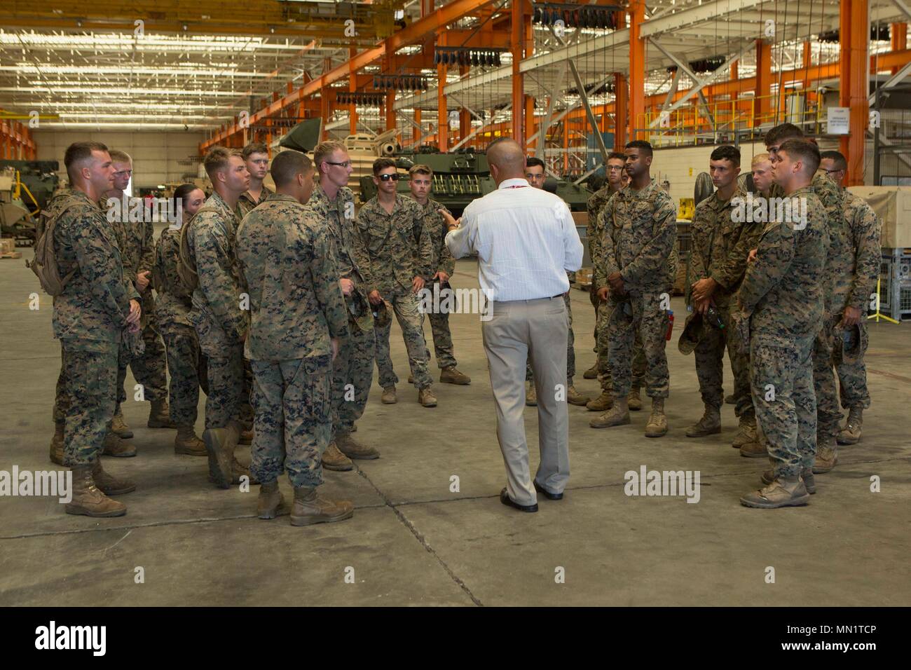 Marines tour the depot-level maintenance facility at Marine Corps ...