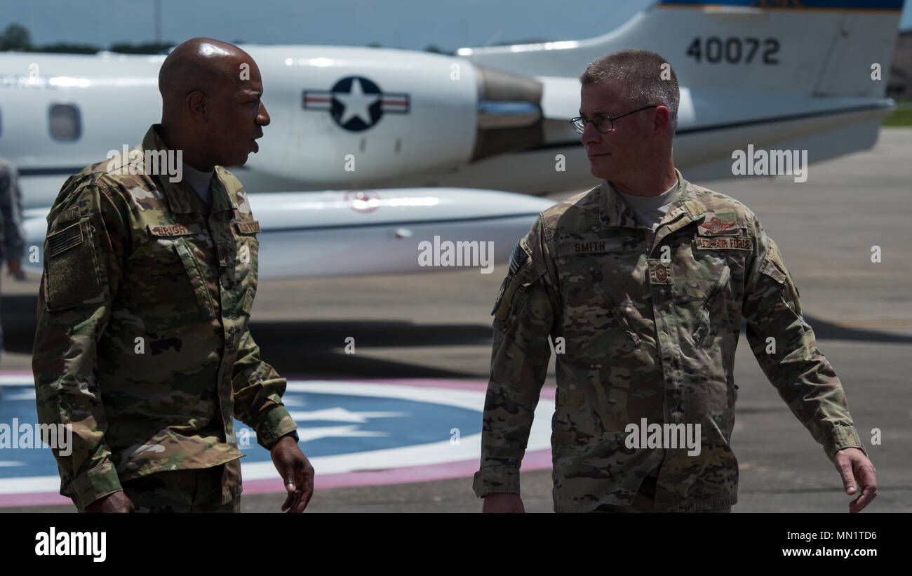 Chief Master Sgt. Gregory Smith, left, command chief of Air Force ...