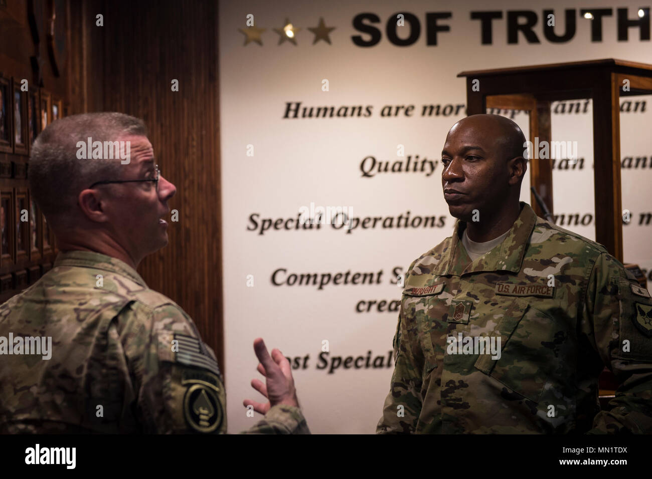 Chief Master Sgt. Gregory Smith, left, command chief of Air Force ...