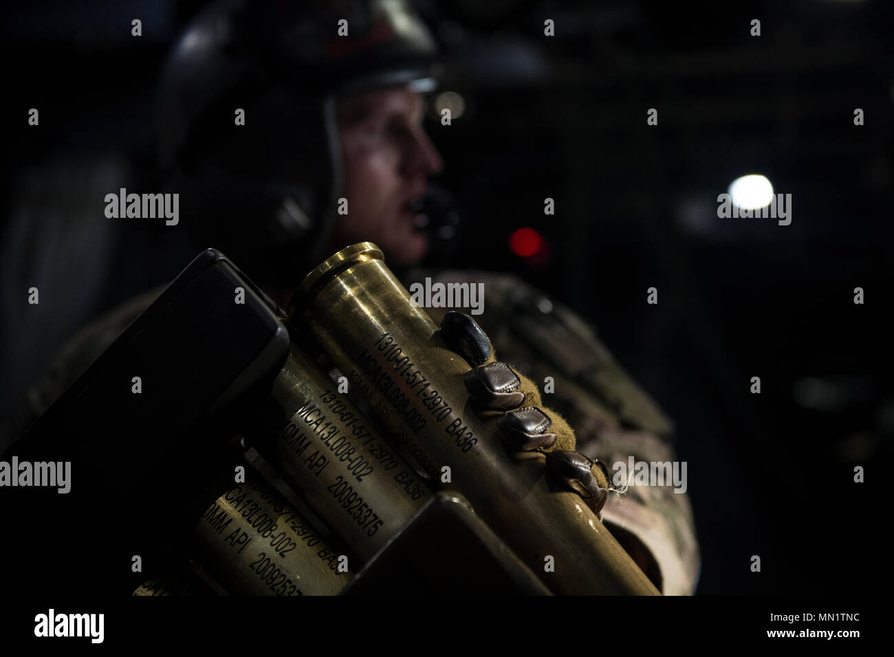 A 4th Special Operations Squadron aircrew conducts a live-fire training ...