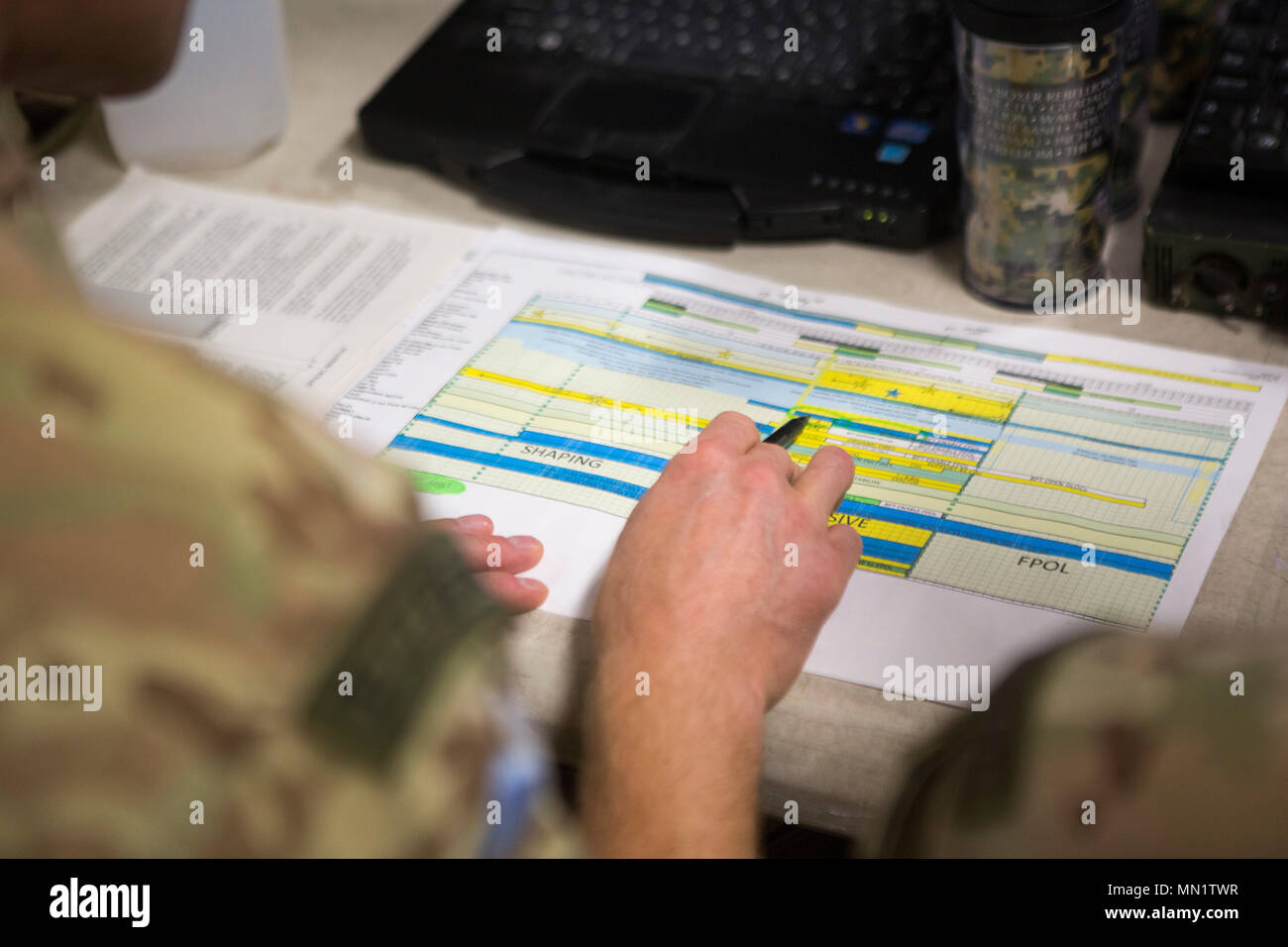 A British Army Commando conducts strategic planning in support of Large ...