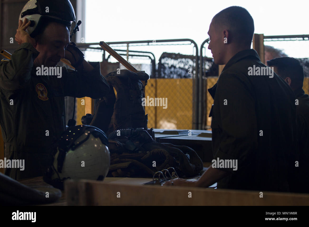 Major Gen. Russell A. Sanborn, left, commander of Marine Forces Europe ...