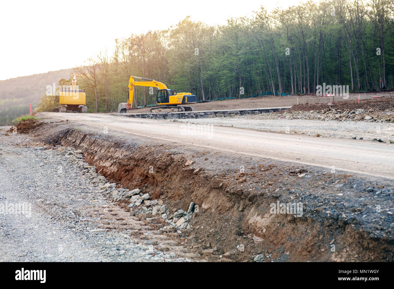 Closeup loader excavator road construction hi-res stock photography and ...