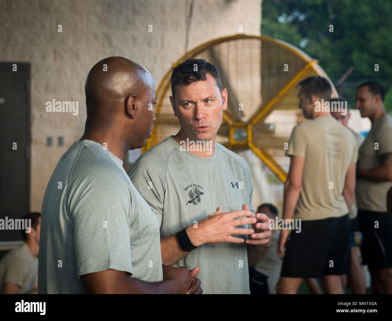 Chief Master Sergeant of the Air Force Kaleth O. Wright works out with ...