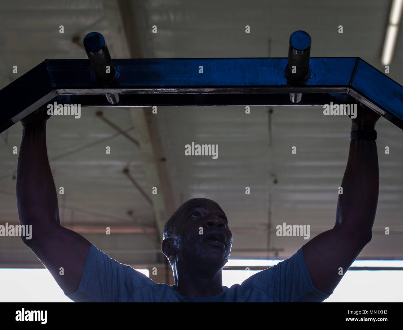 Chief Master Sergeant of the Air Force Kaleth O. Wright works out with ...