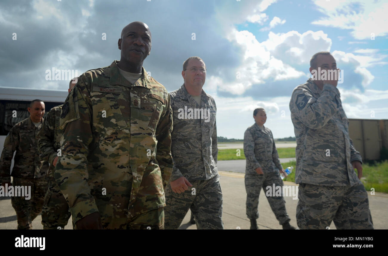 Chief Master Sgt. of the Air Force Kaleth O. Wright, left, visits 1st ...