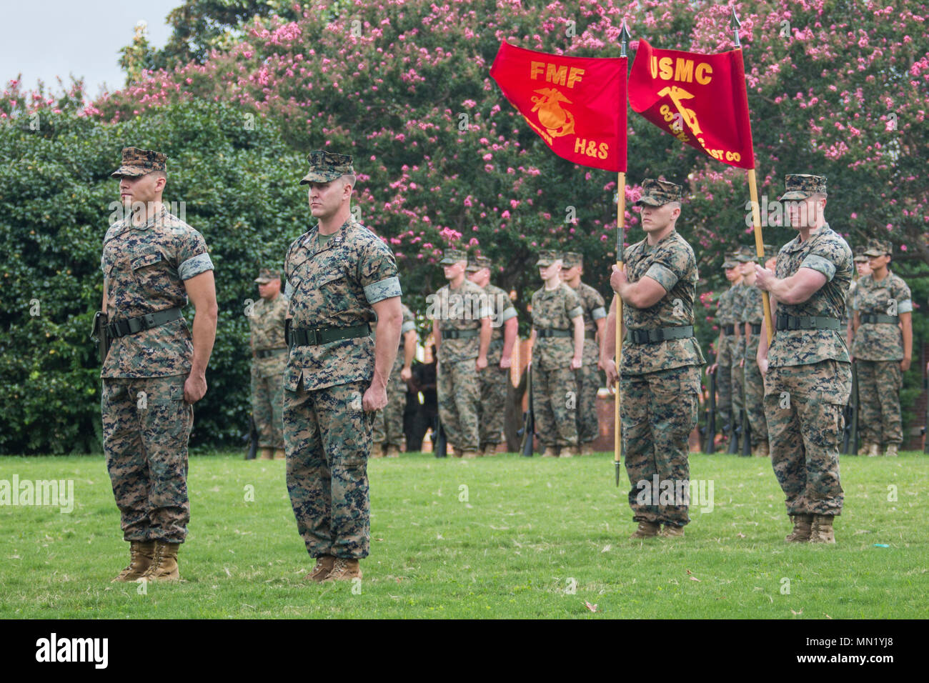 U.S. Marines with U.S. Marine Corps Forces Command stand at the ...