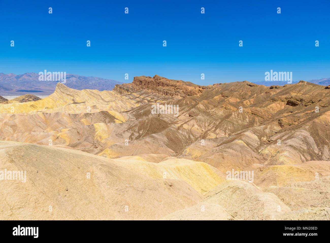 Zabriskie Point - View to the colorful ridges and sand formation at ...