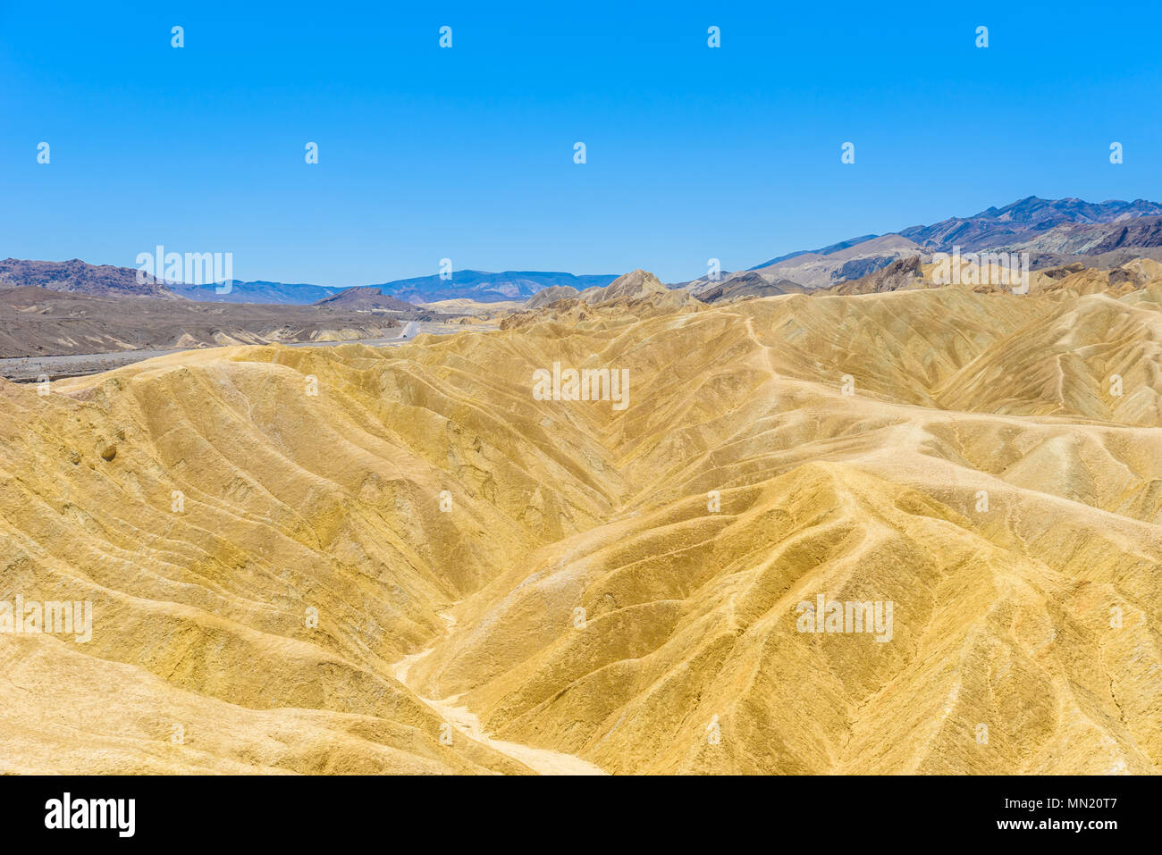 Zabriskie Point - View to the colorful ridges and sand formation at ...