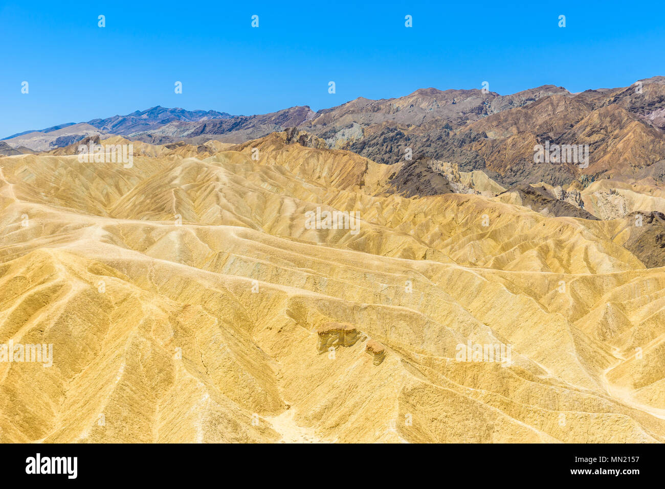 Zabriskie Point - View to the colorful ridges and sand formation at ...