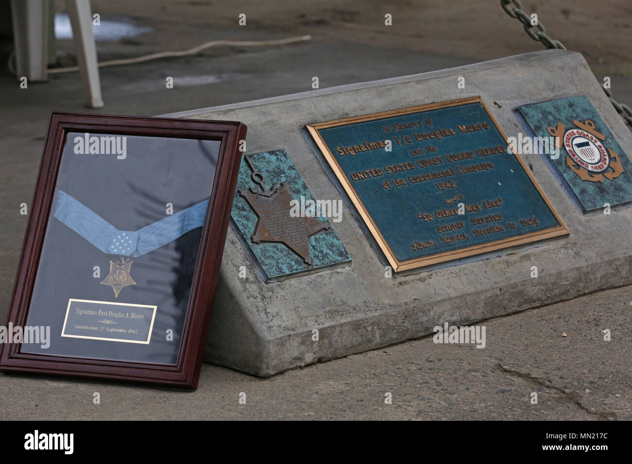 Shown are Signalman First Class Douglas Munro's memorial and his ...