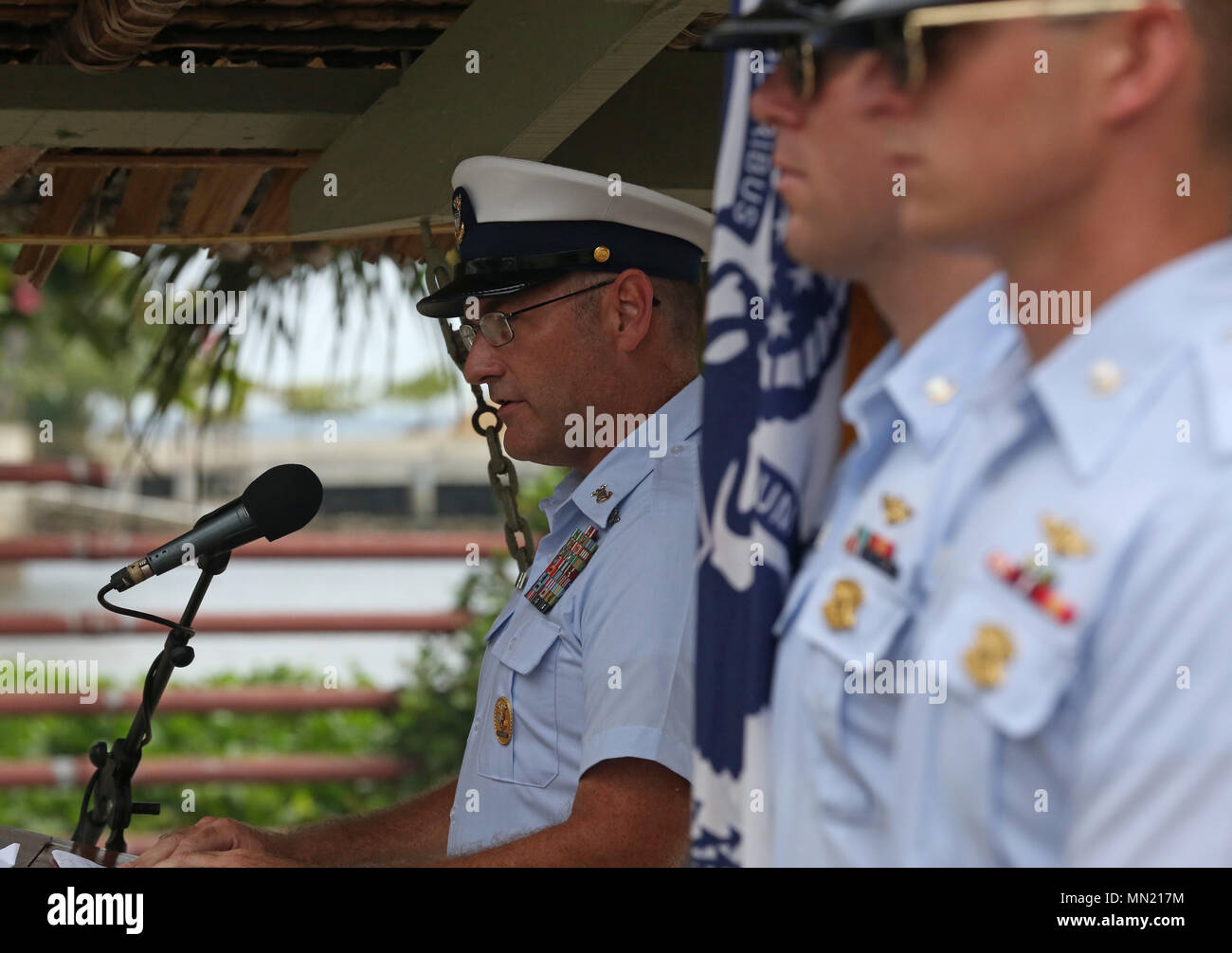 Master Chief Petty Officer Edward Lewis, command master chief for the ...