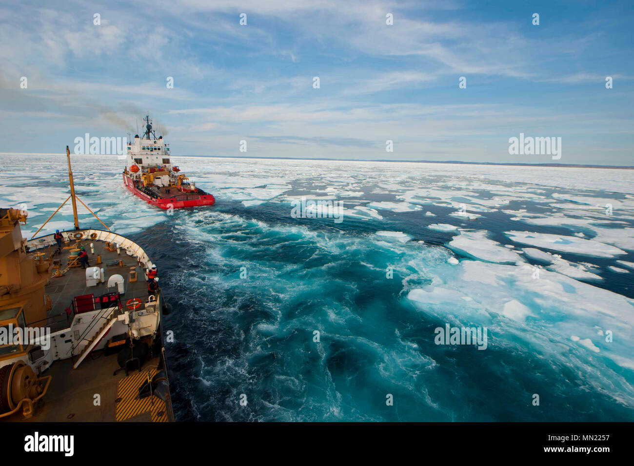 The crew of U.S. Coast Guard Cutter Maple follows the crew of Canadian ...