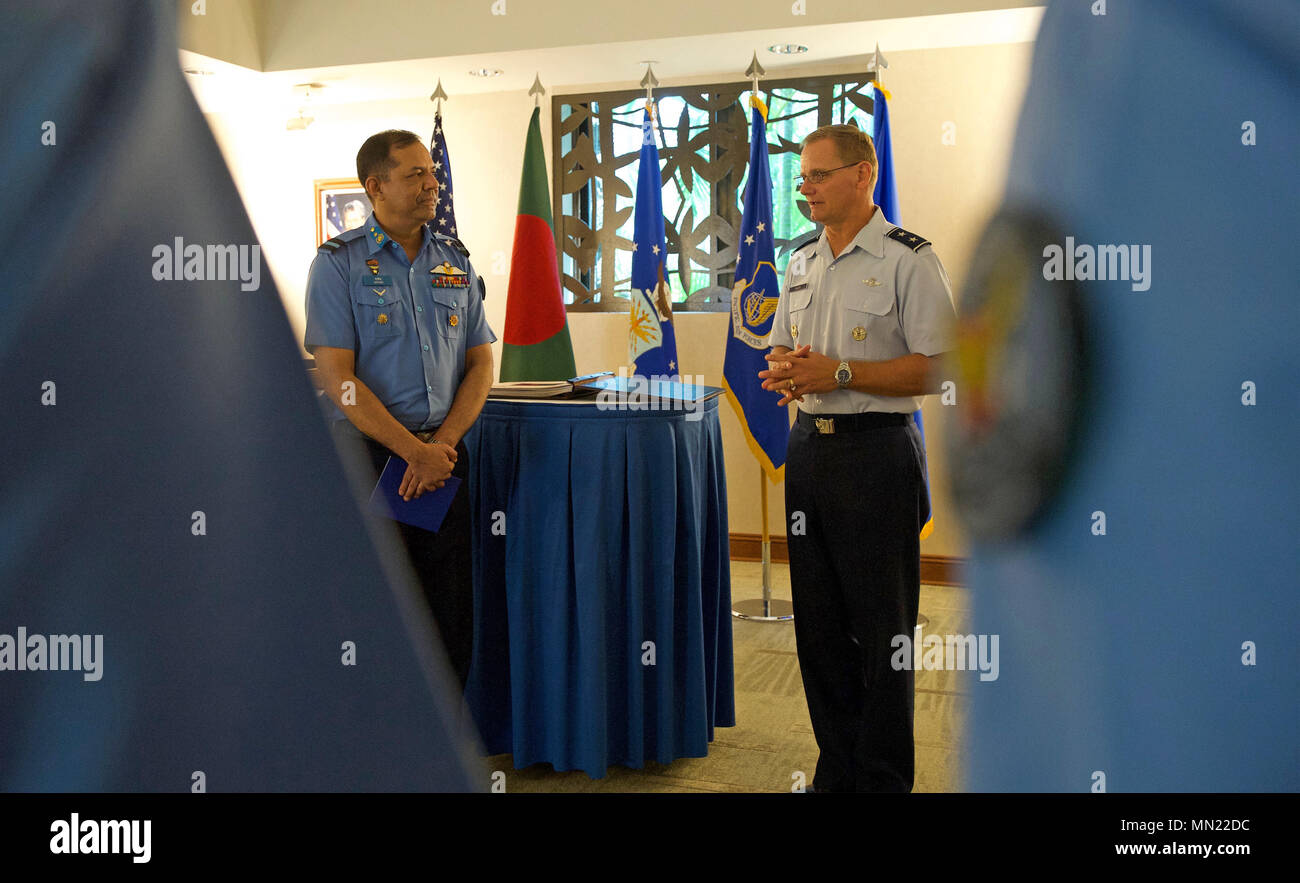 Bangladesh Air Force (BAF) Air Commodore M Sayed Hossain, left, BAF ...