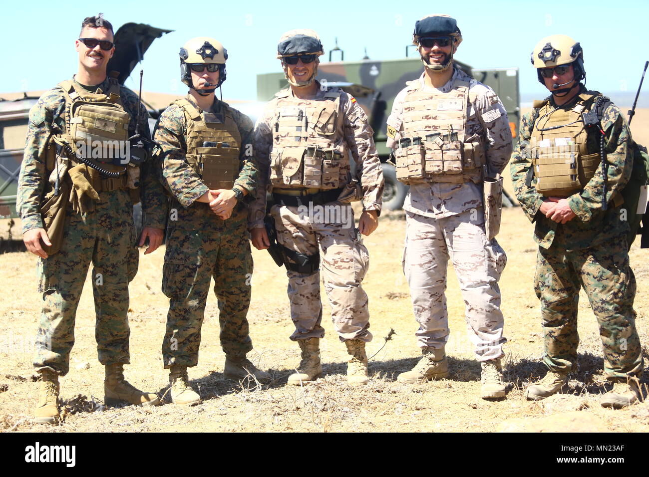 Spanish Marines with the Artillery Landing Group, 3rd Armada, and U.S ...