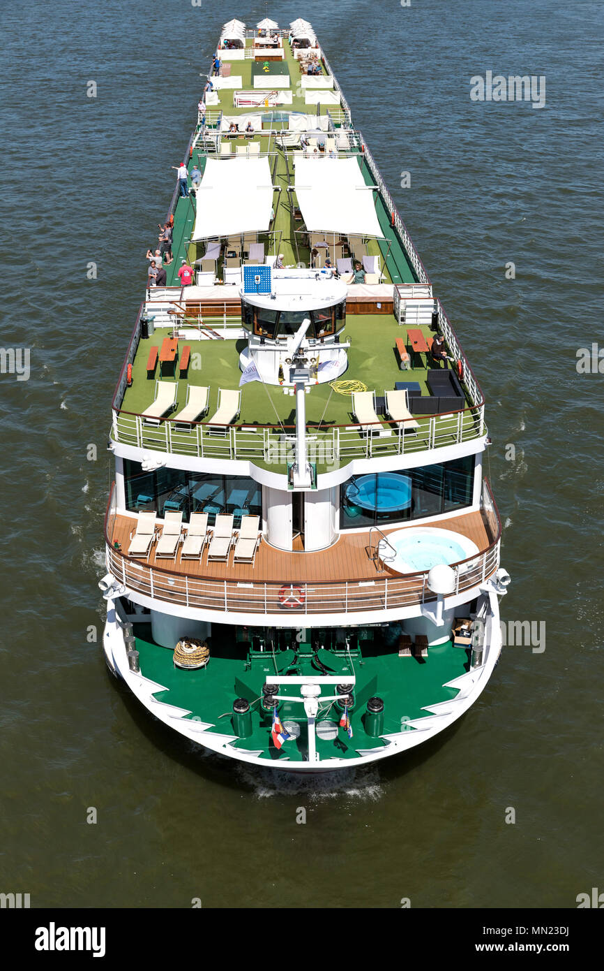 River cruise ship A-ROSA BRAVA on the river Rhine. A-Rosa Cruises is a ...