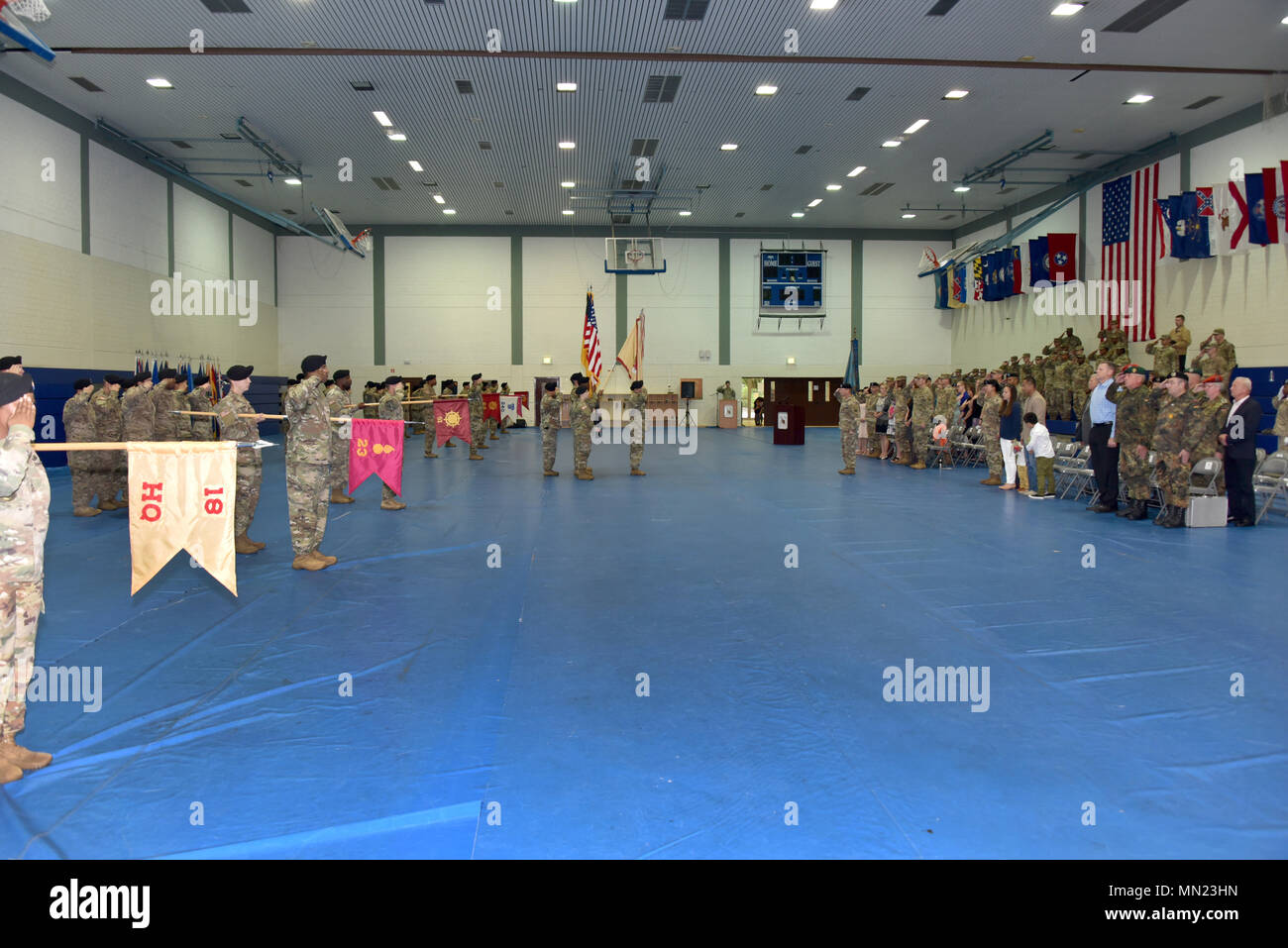 The 18th Combat Sustainment Support Battalion conducts the change of ...