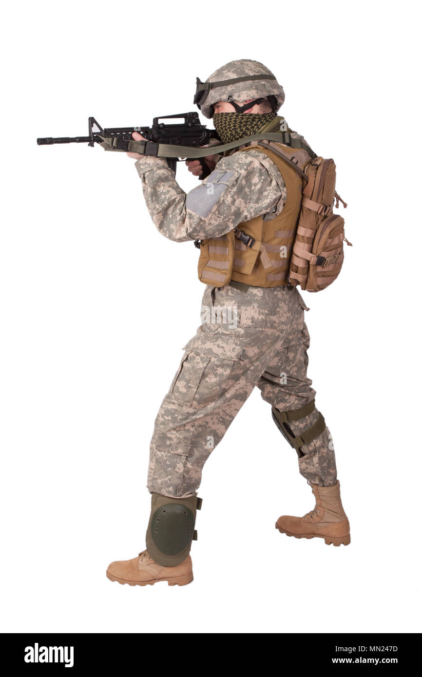 US ARMY soldier with m4 rifle Stock Photo - Alamy