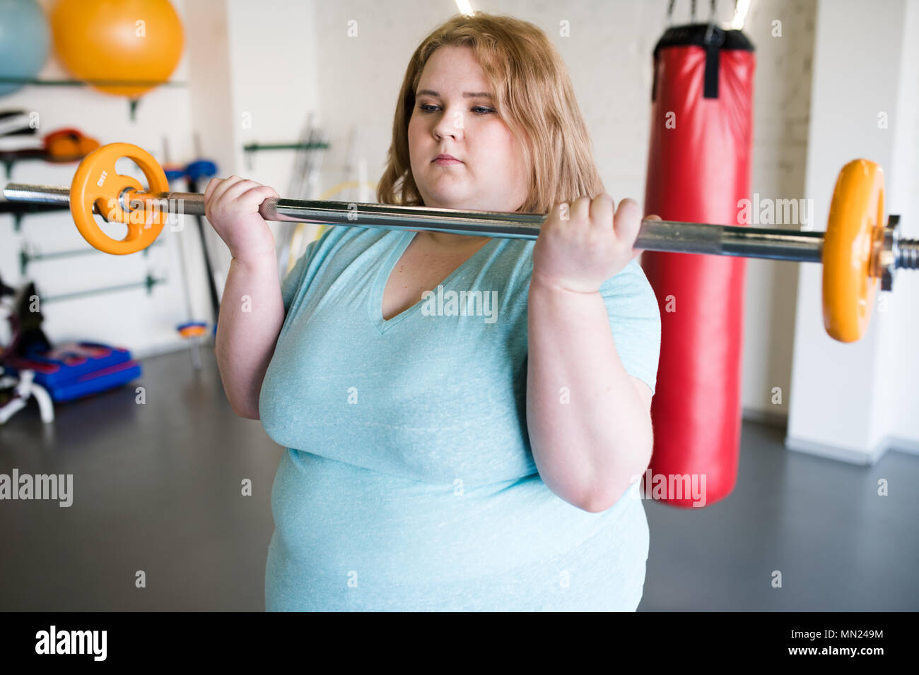 Obese gym work out hi-res stock photography and images - Alamy
