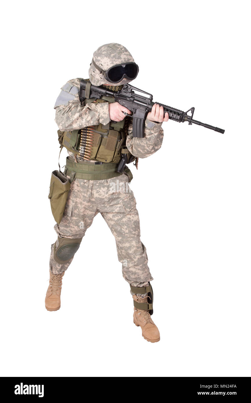 US ARMY soldier with m4 carbine Stock Photo - Alamy