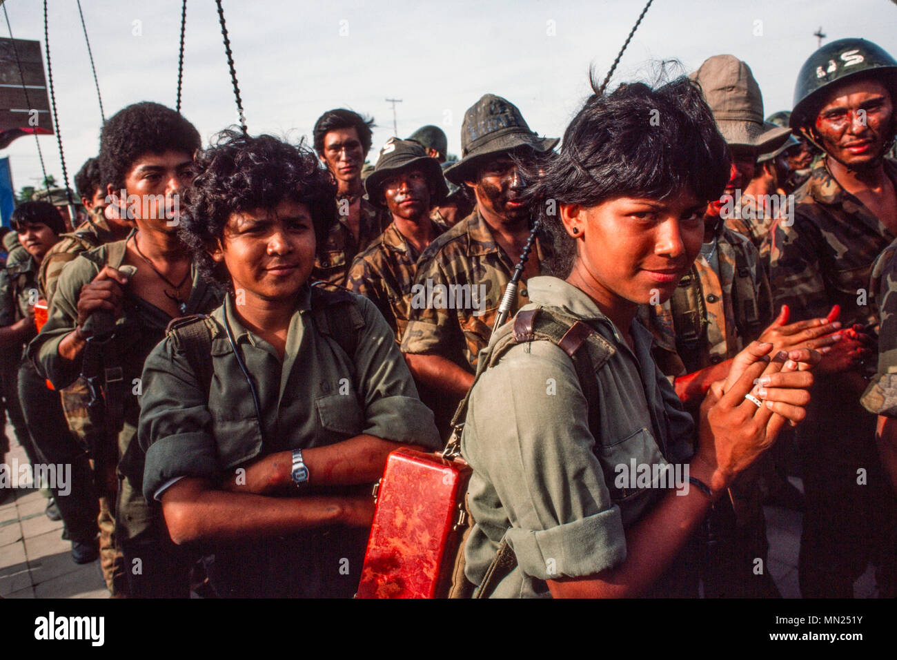 Managua, Nicaragua, June 1986; As a training exercise the Sandinista ...
