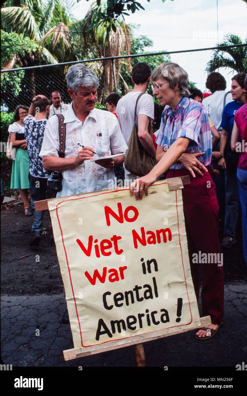 Managua, Nicaragua, June 1986; Europeans protest against US ...