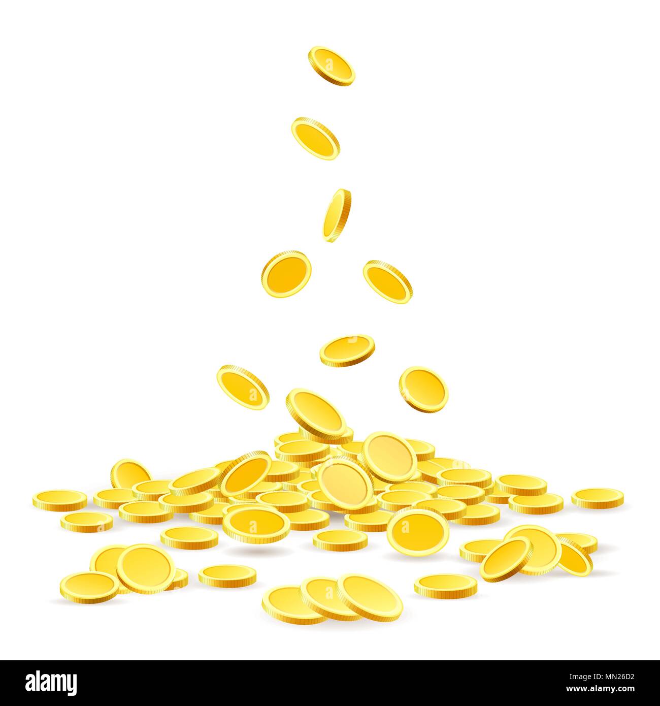 Coins heap. Gold coins money pile vector illustration, ancient currency ...