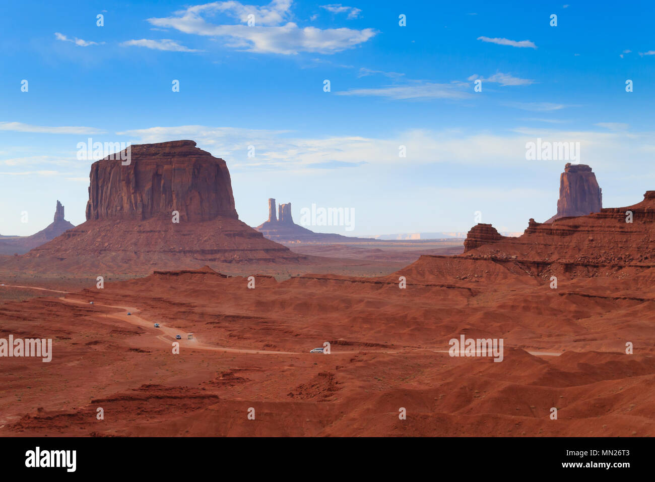 Panorama with famous Buttes of Monument Valley from Arizona, USA. Red ...