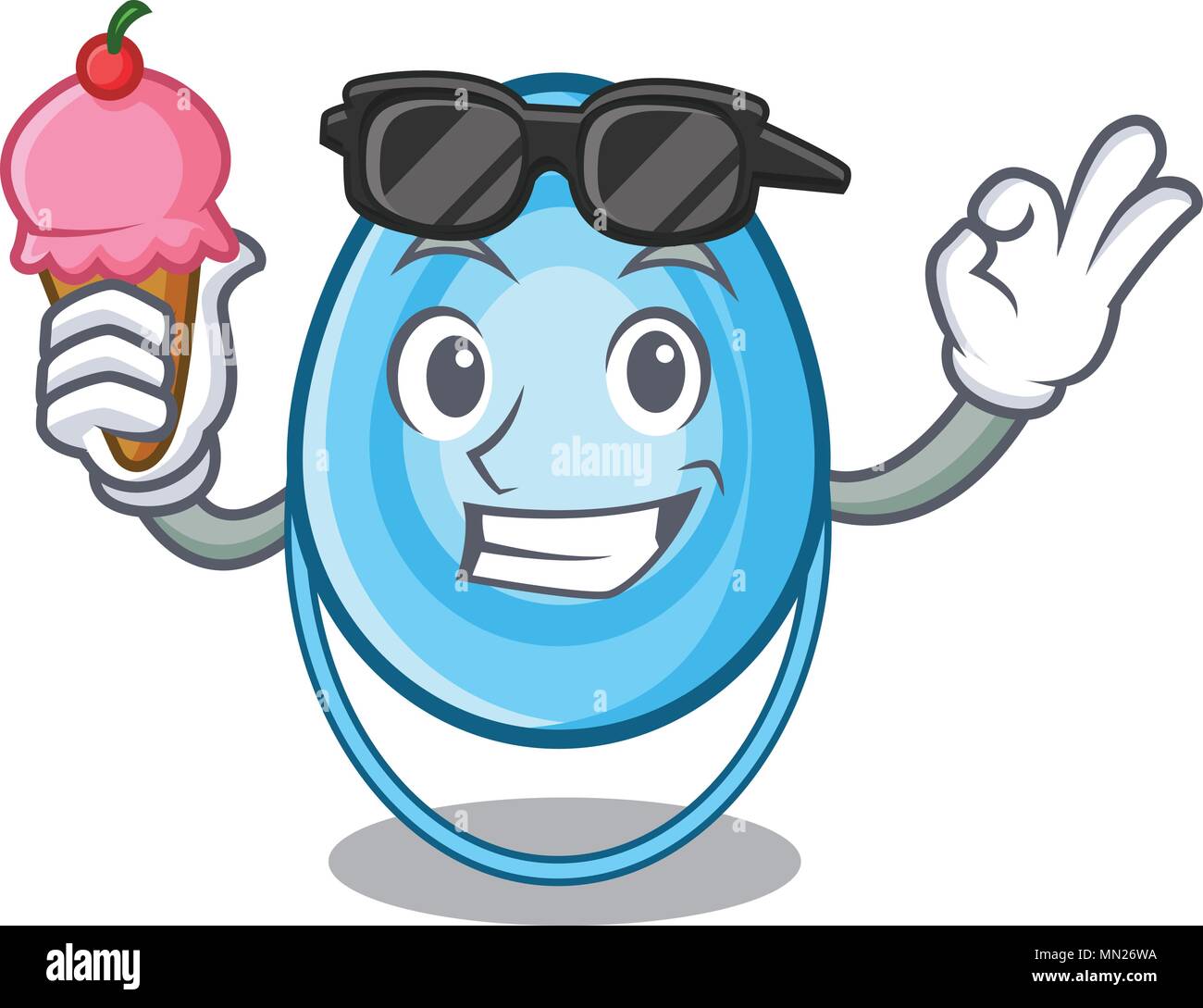 With ice cream oxygen mask character cartoon Stock Vector Image & Art ...