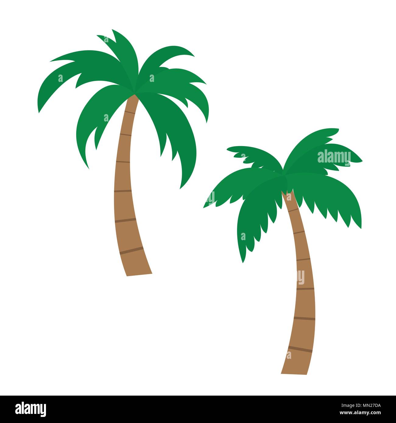 Set of vector palm illustrations, isolated on white background - Flat ...
