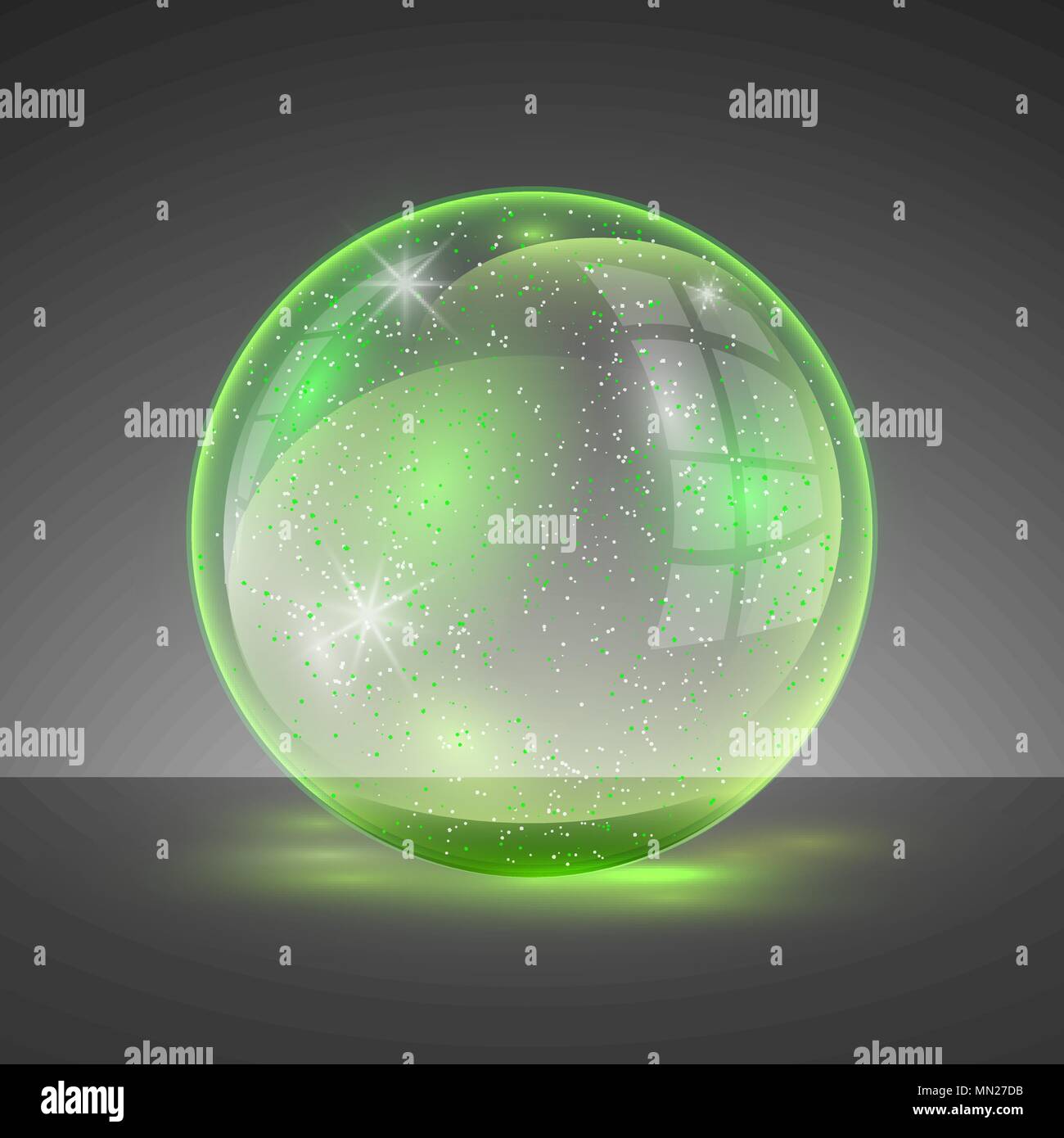 Vector illustration of transparent clear shiny crystal ball logo Stock ...