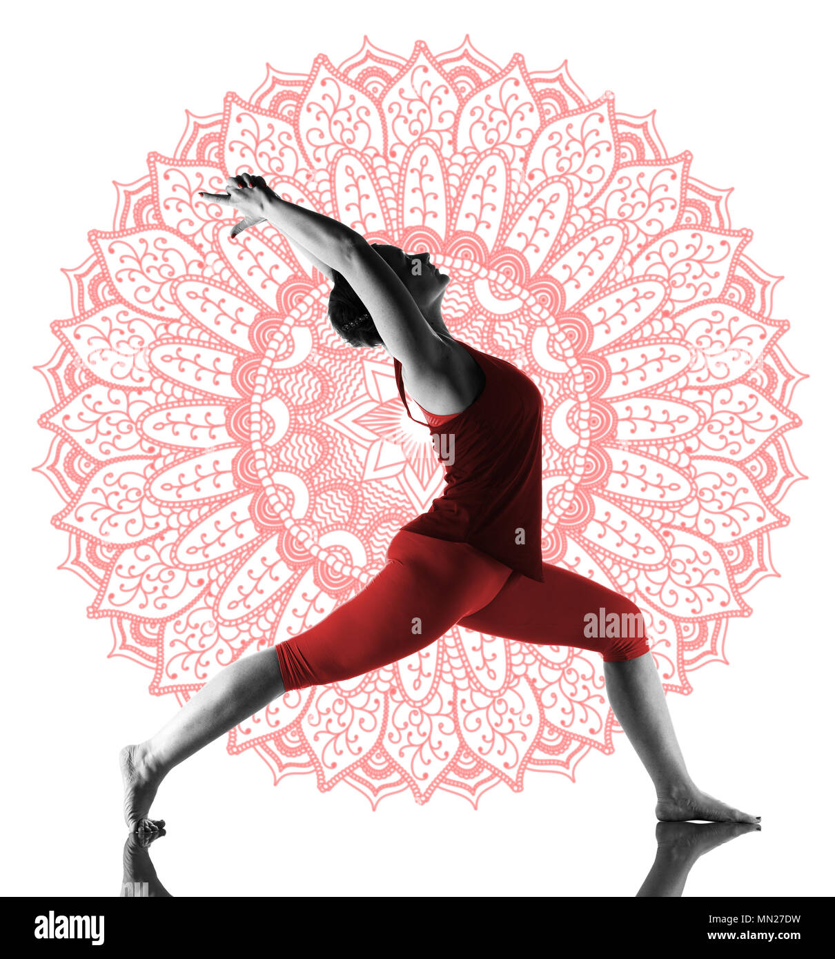 Woman making yoga exercise Stock Photo - Alamy