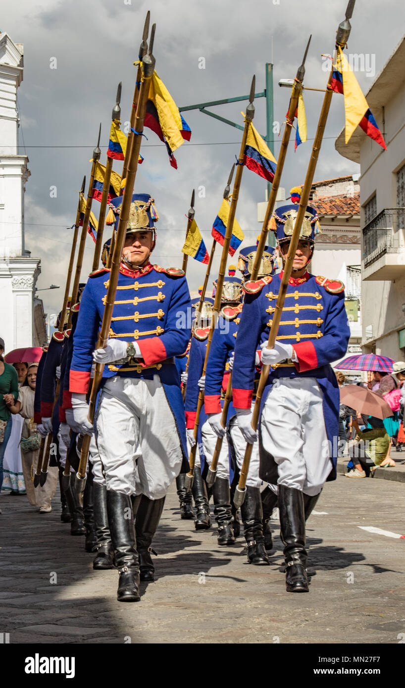 Cuenca, Ecuador Dec 24, 2017 - Military honor guard in historic ...