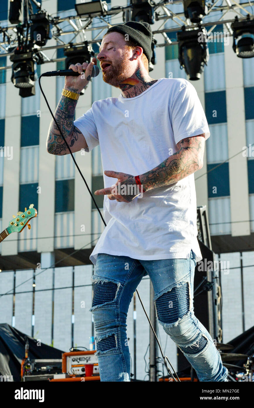 Las Vegas Nevada, April 20, 2018 – The band Slaves performing on stage ...