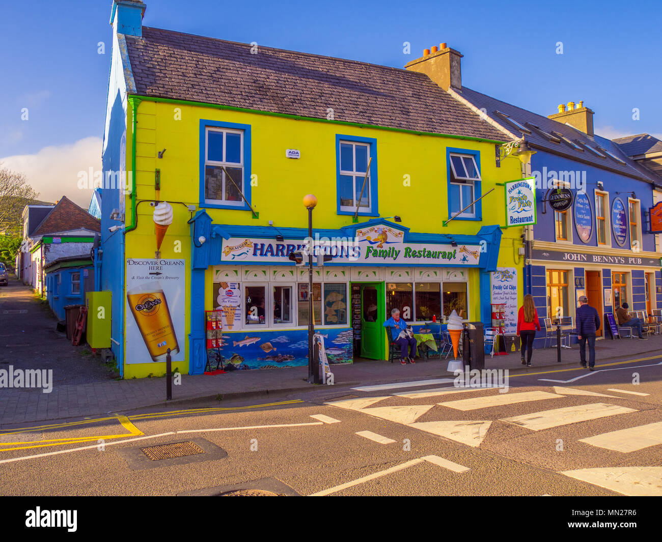 Typical street view in Dingle with its colorful houses Stock Photo - Alamy