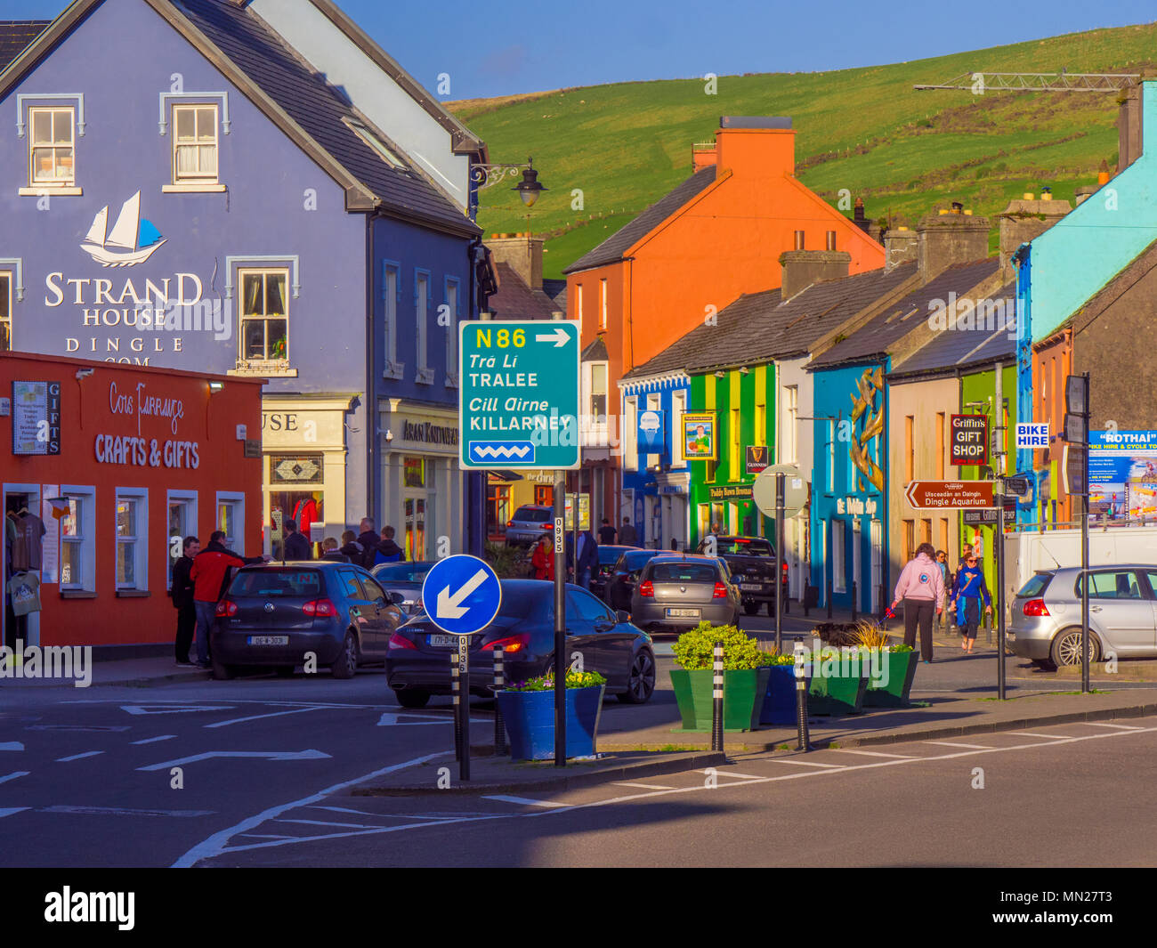 Typical street view in Dingle with its colorful houses Stock Photo - Alamy