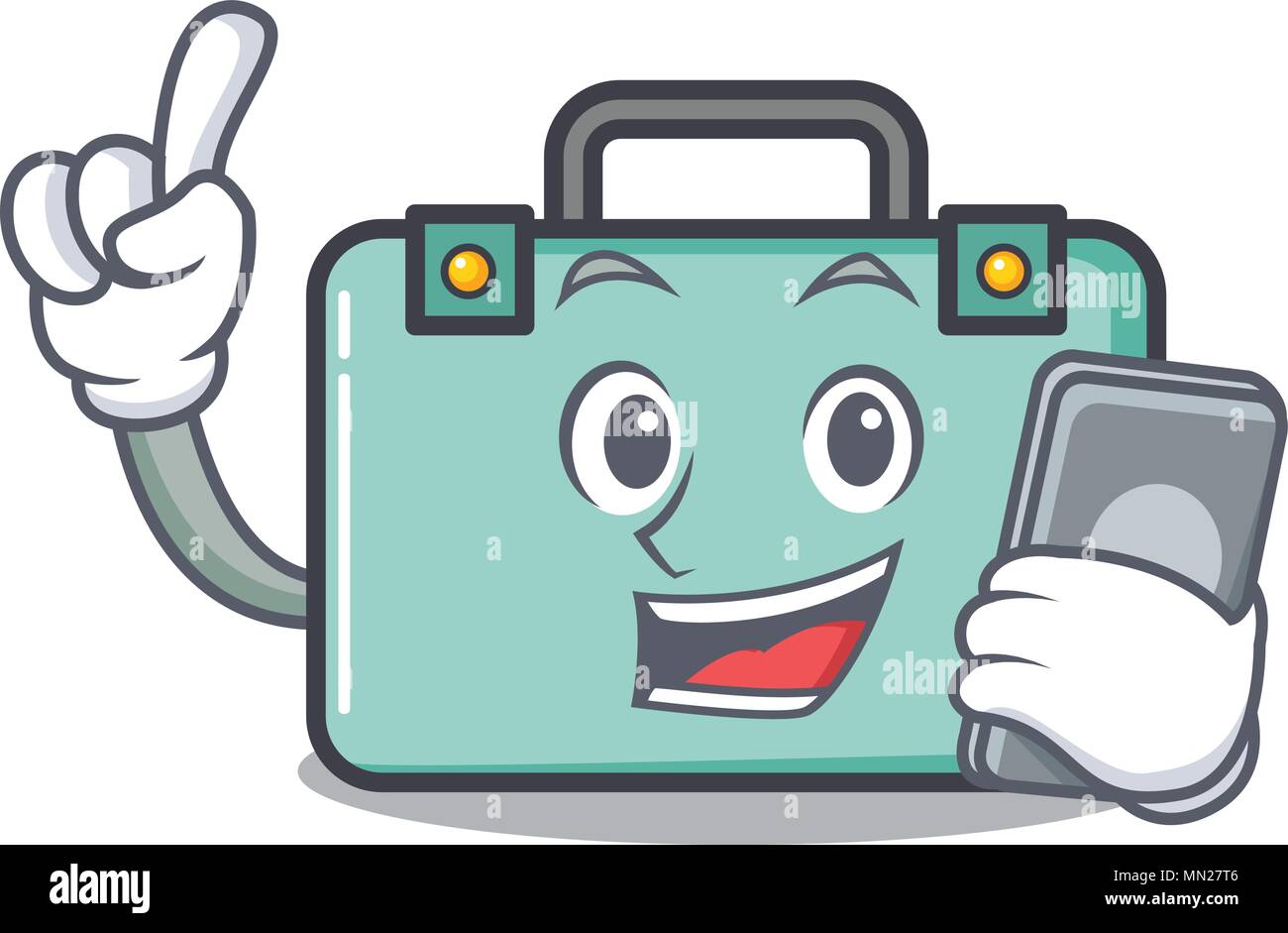With phone suitcase character cartoon style Stock Vector Image & Art ...