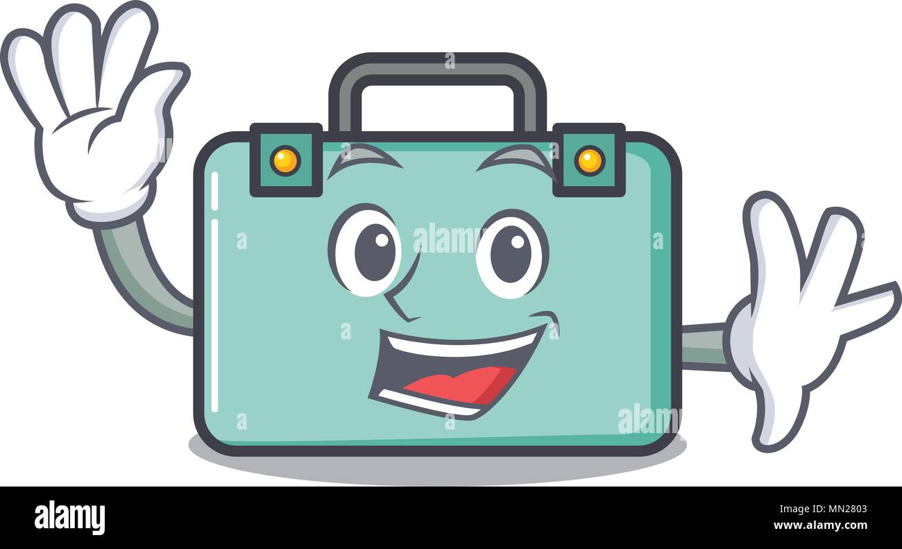 Waving suitcase character cartoon style Stock Vector Image & Art - Alamy