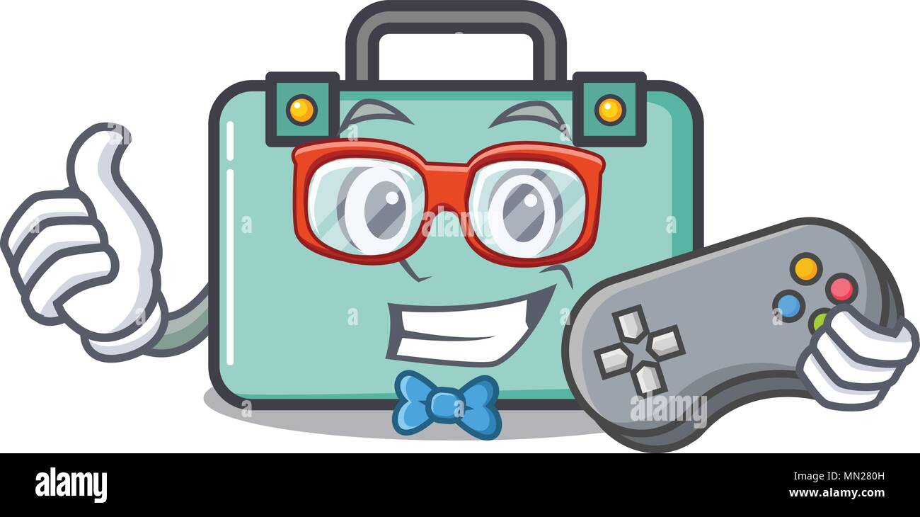 Gamer suitcase mascot cartoon style Stock Vector Image & Art - Alamy