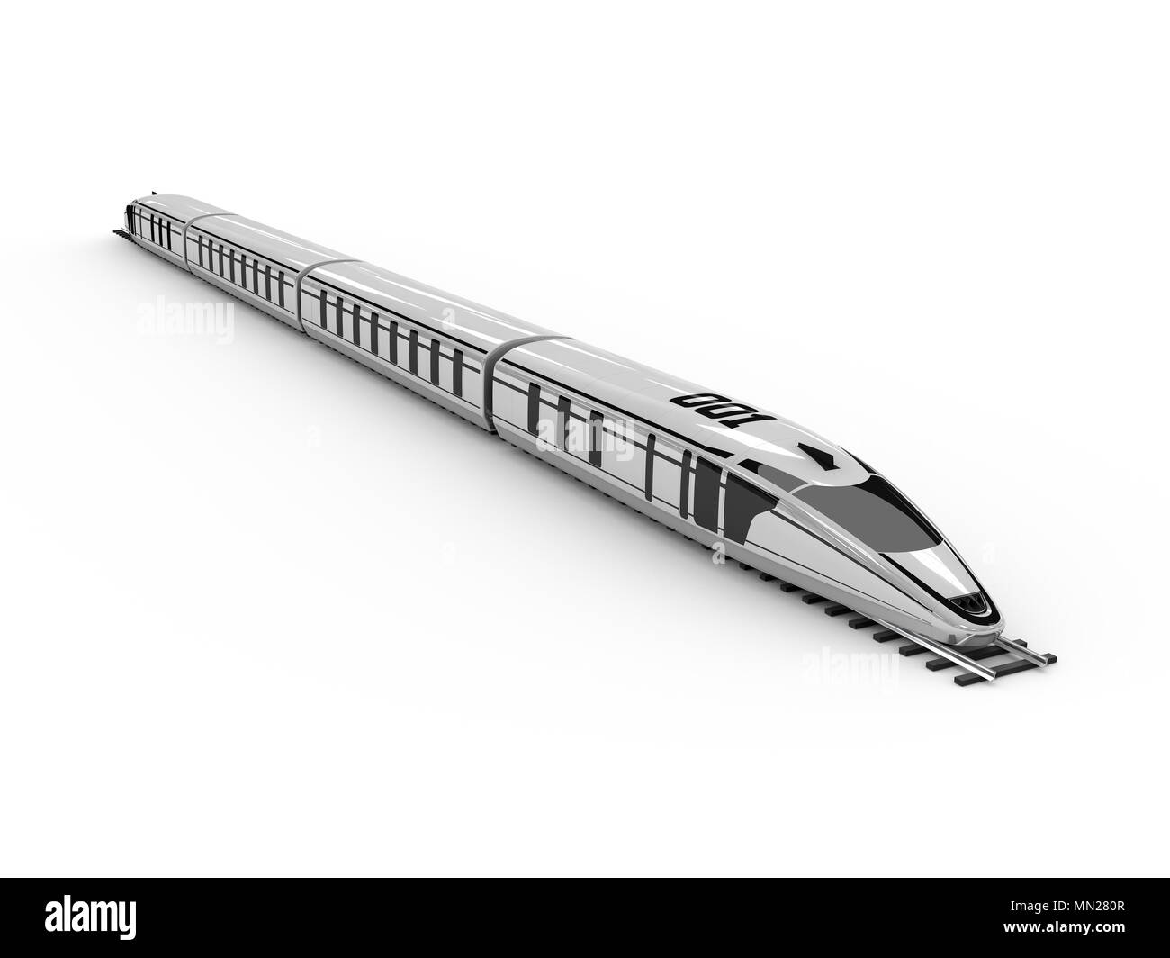 High speed commuter train, 3d illustration isolated white Stock Photo ...