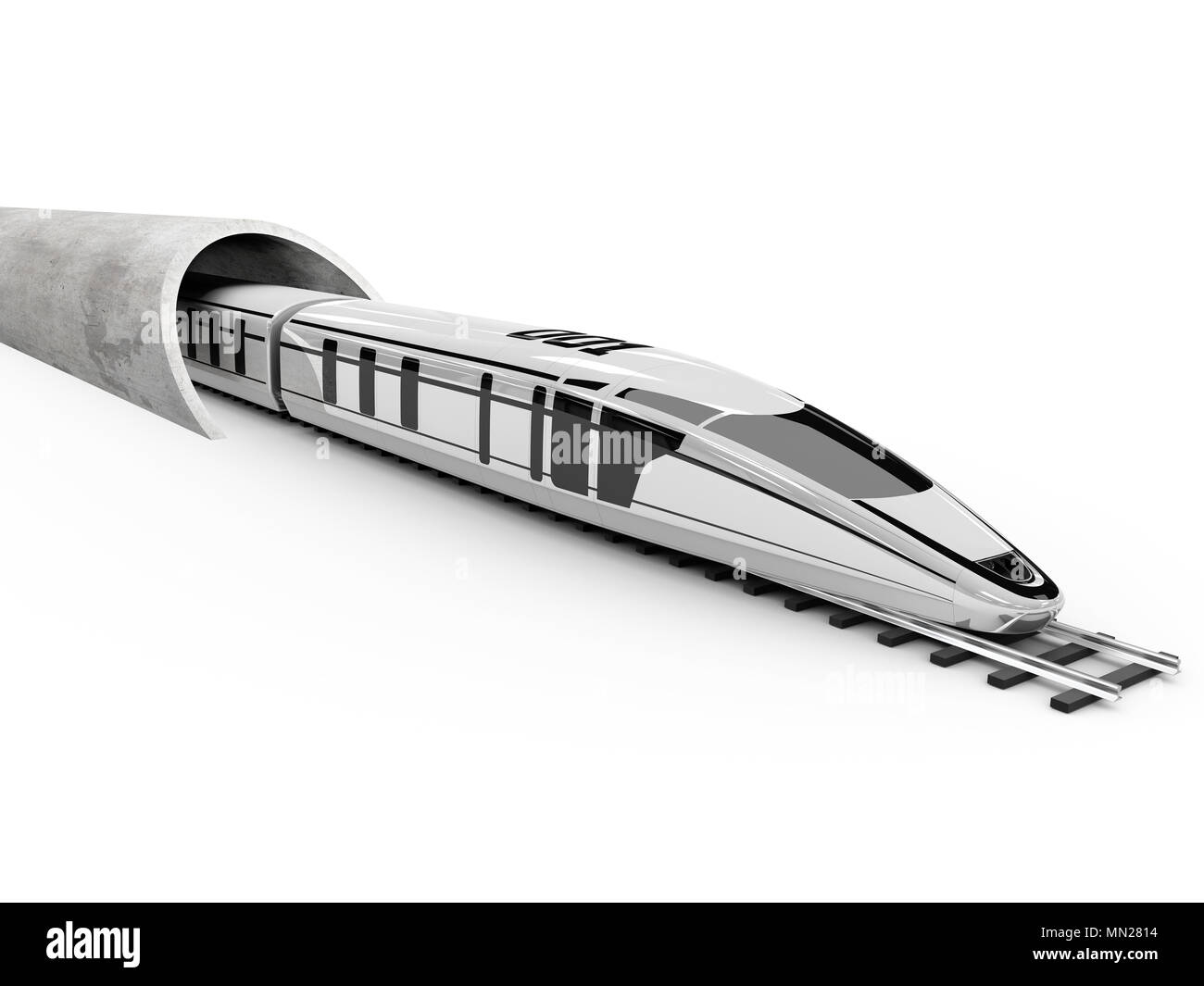 High speed commuter train, 3d illustration isolated white Stock Photo ...