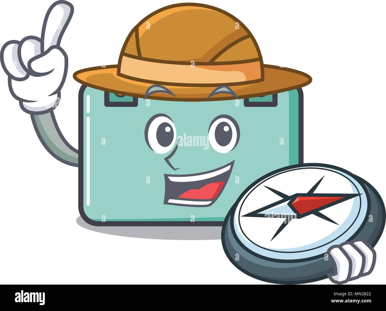 Explorer suitcase mascot cartoon style Stock Vector Image & Art - Alamy