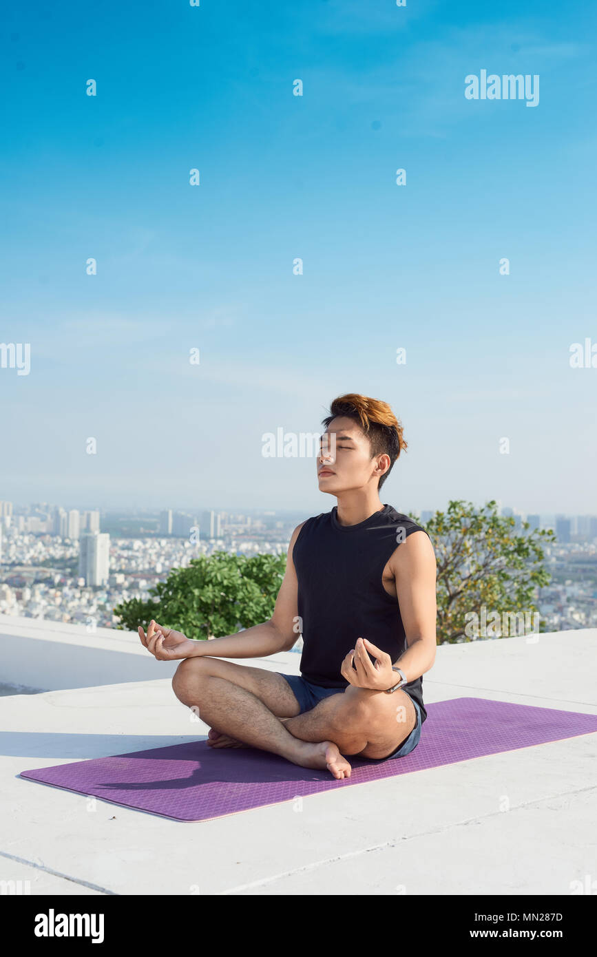 Yoga poses man hi-res stock photography and images - Alamy